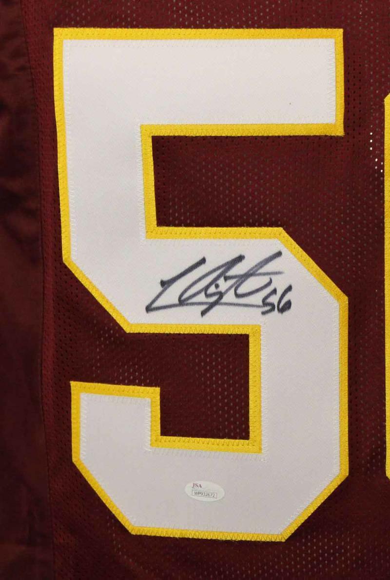 Lavar Arrington Autographed/Signed Washington Redskins XL Red Jersey ...