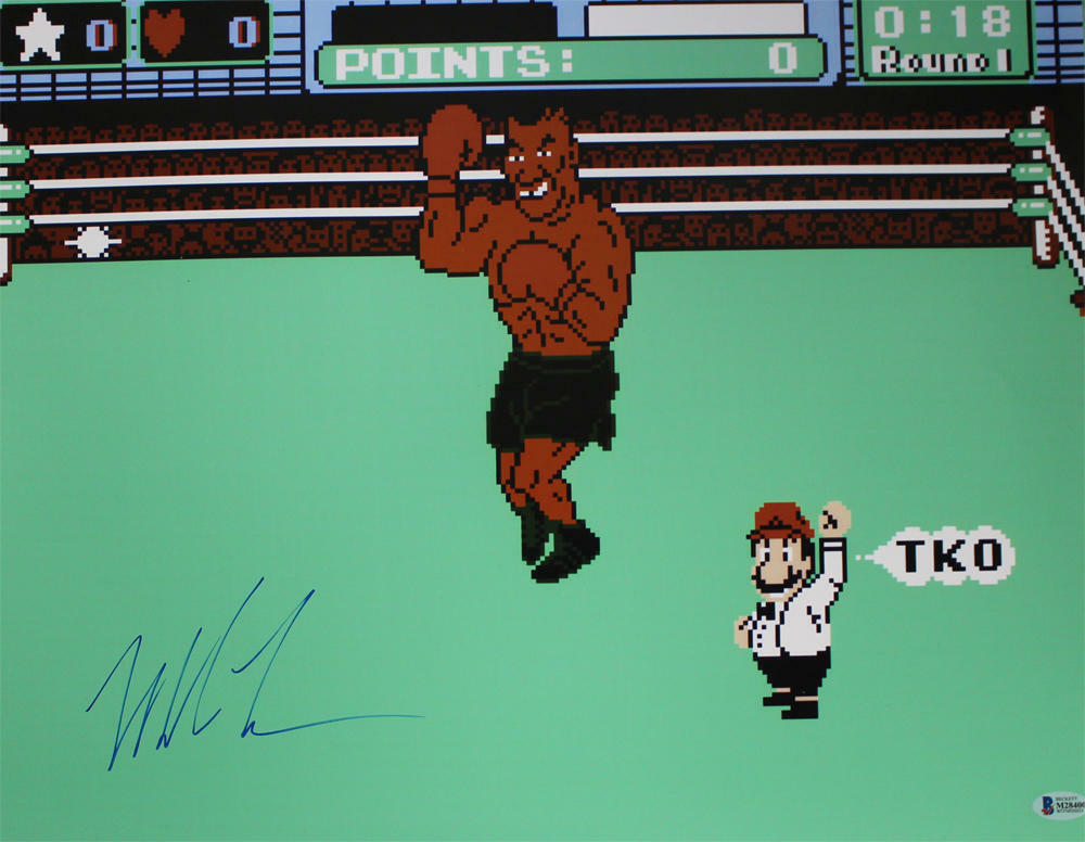 Mike Tyson Autographed Signed Boxing Punch Out 16×20 Photo Bas 22516