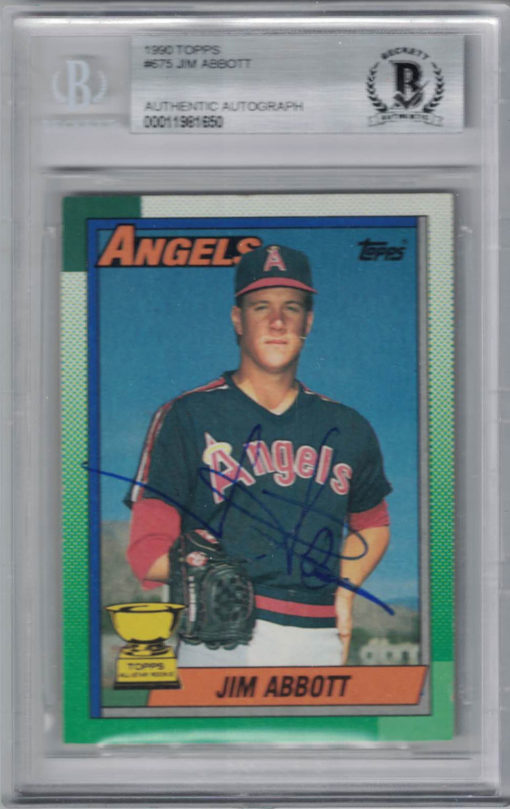 Jim Abbott Autographed California Angels 1990 Topps #675 Trading Card ...