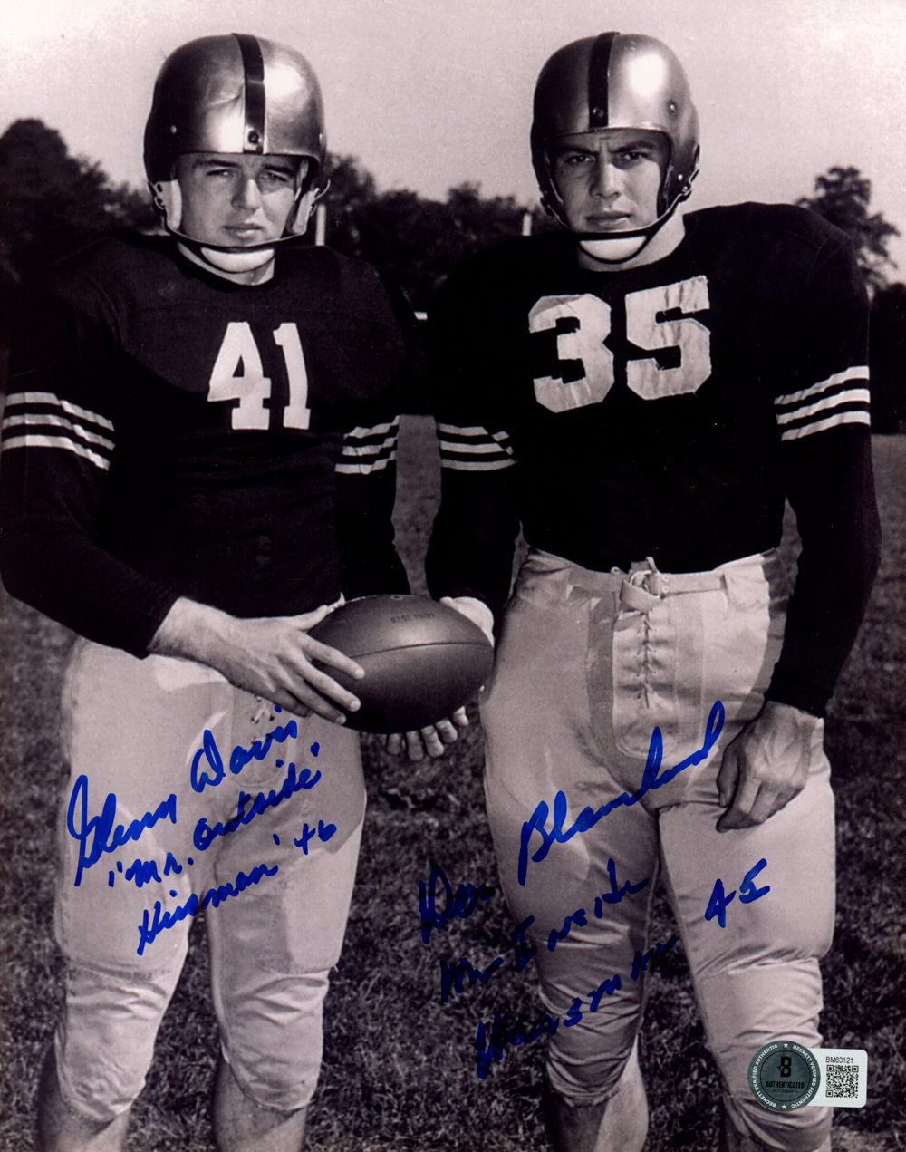 Glenn Davis & Doc Blanchard Signed Army 8×10 Photo Beckett 47197 – Denver Autographs