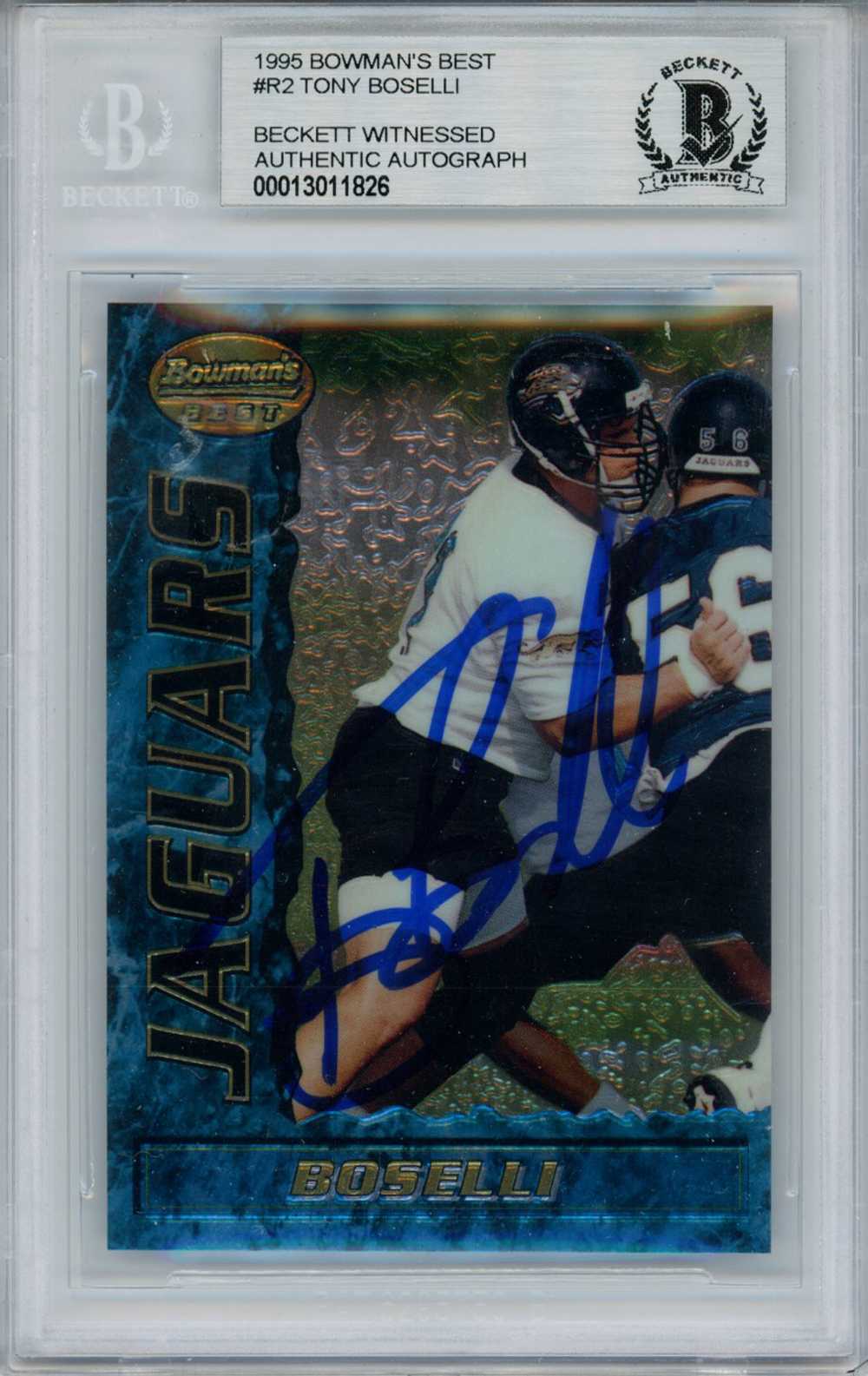 Tony Boselli Autographed/Signed 1995 Bowmans Best Rookie Card BAS Slab ...