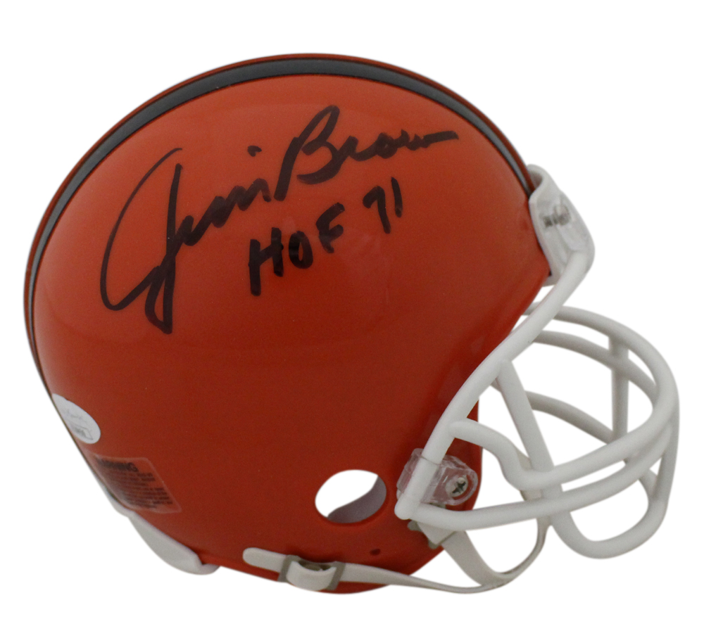 Jim Brown Autographed/Signed Cleveland Browns Mini Helmet HOF JSA 24540 ...