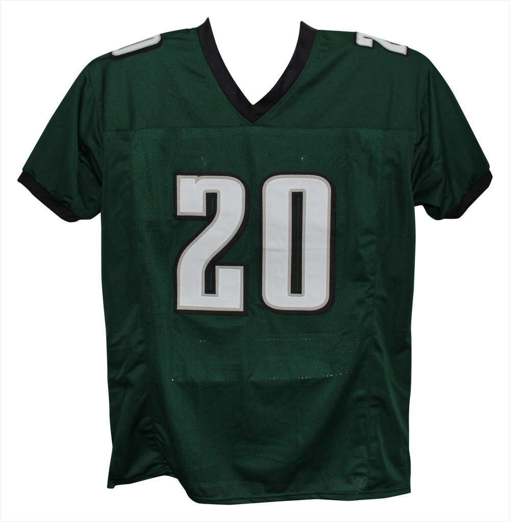 Brian Dawkins Autographed/Signed Pro Style Green XL Jersey Beckett ...
