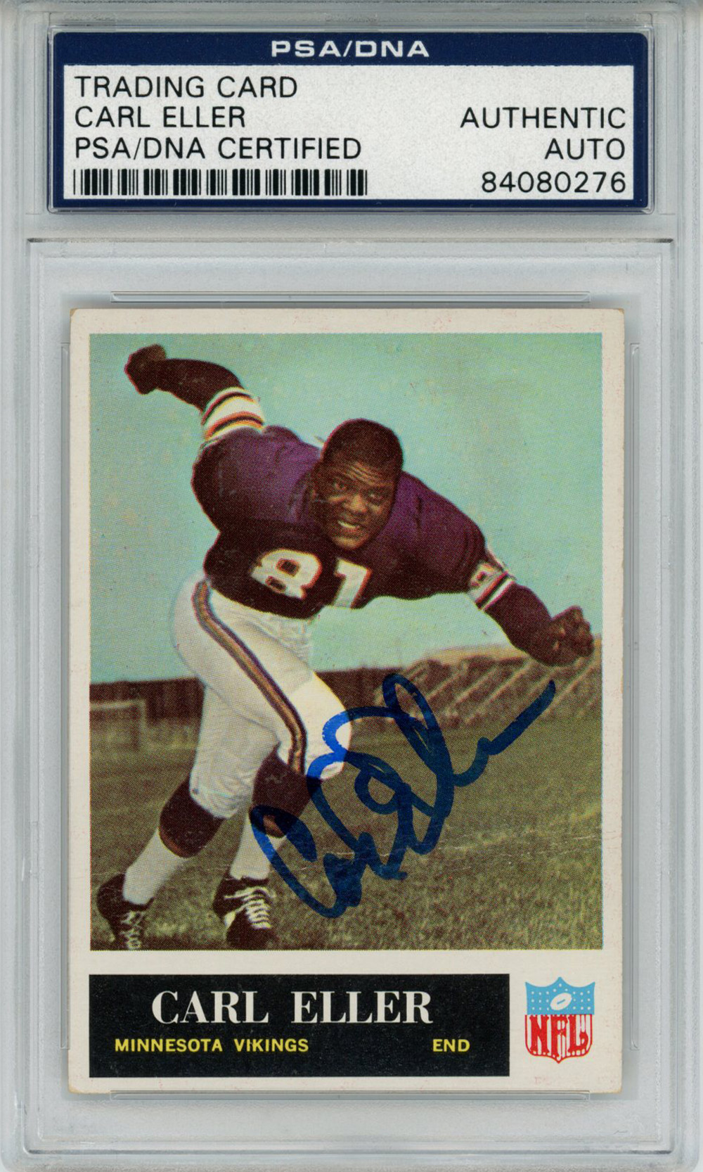 Carl Eller Signed 1965 Philadelphia #105 Trading Card HOF PSA Slab ...