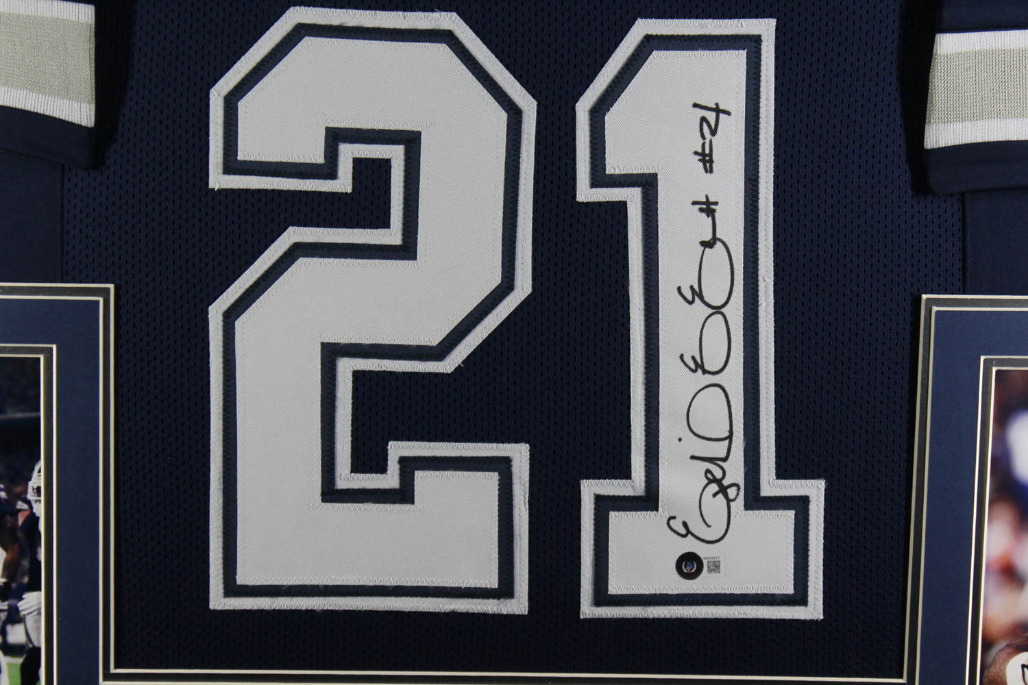 Ezekiel Elliott Autographed/Signed Framed Pro Style Blue XL Jersey ...