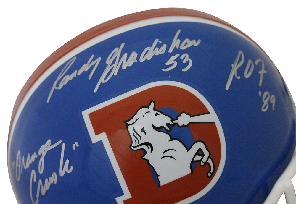 Randy Gradishar Signed Denver Broncos D Logo Replica Helmet 2 Insc JSA ...