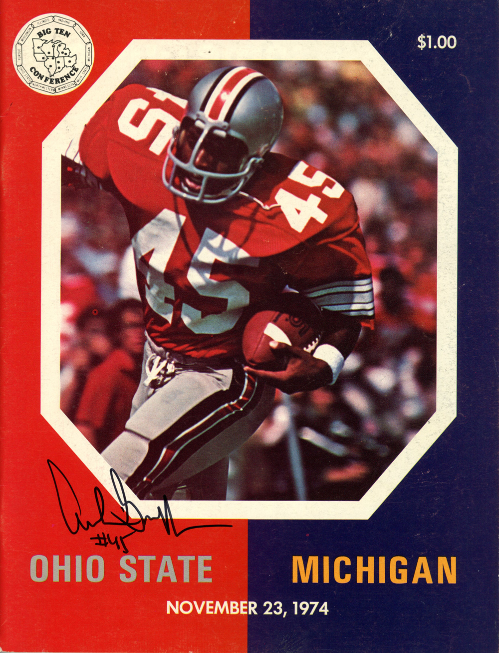 Archie Griffin Autographed 1974 Ohio State vs Michigan Magazine JSA ...
