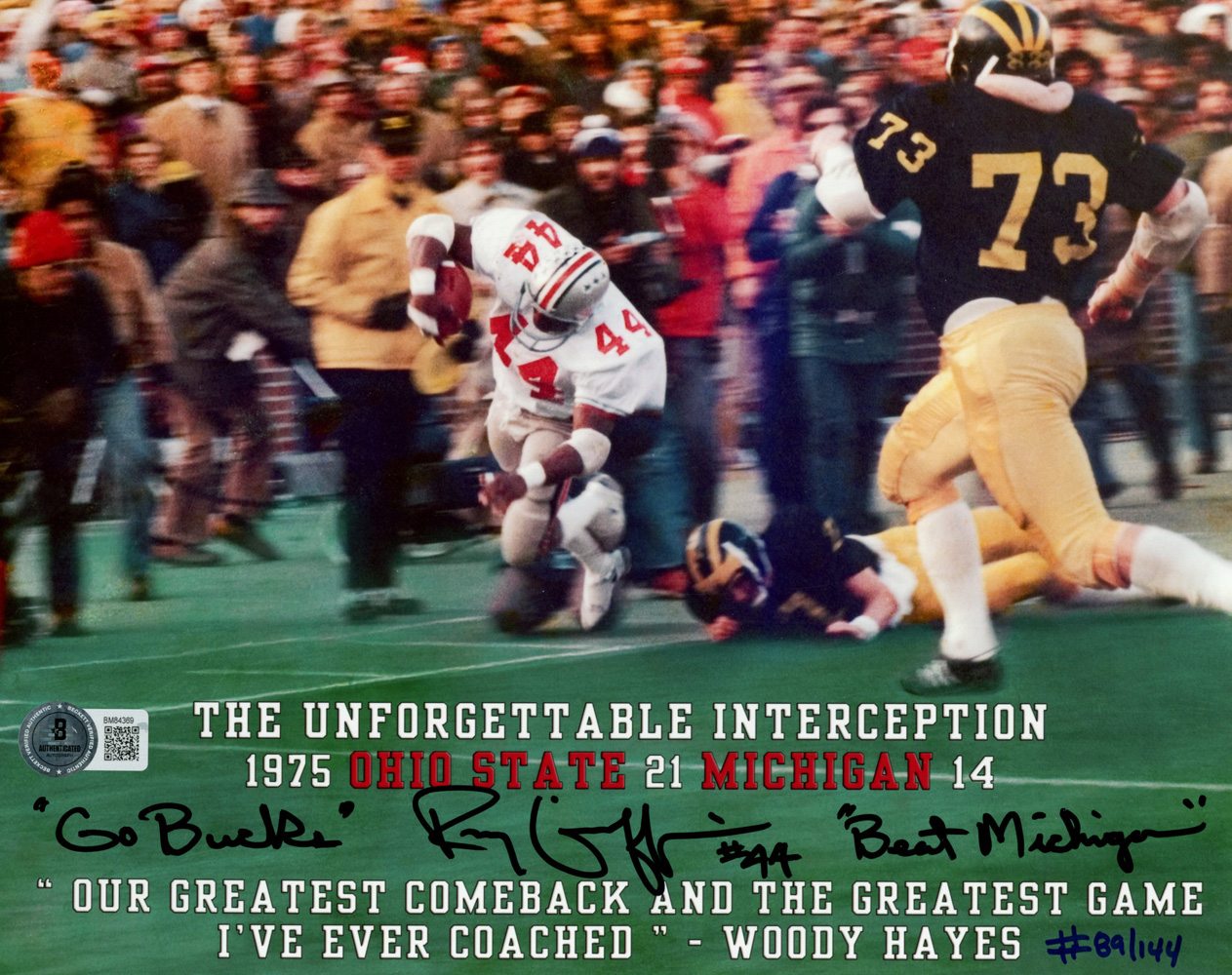 Ray Griffin Autographed Ohio State Buckeyes 8×10 Photo Beckett 47304 ...