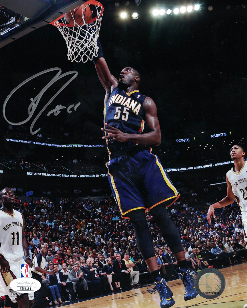 Roy Hibbert Autographed/Signed Indiana Pacers 8×10 Photo JSA 24764 PF ...