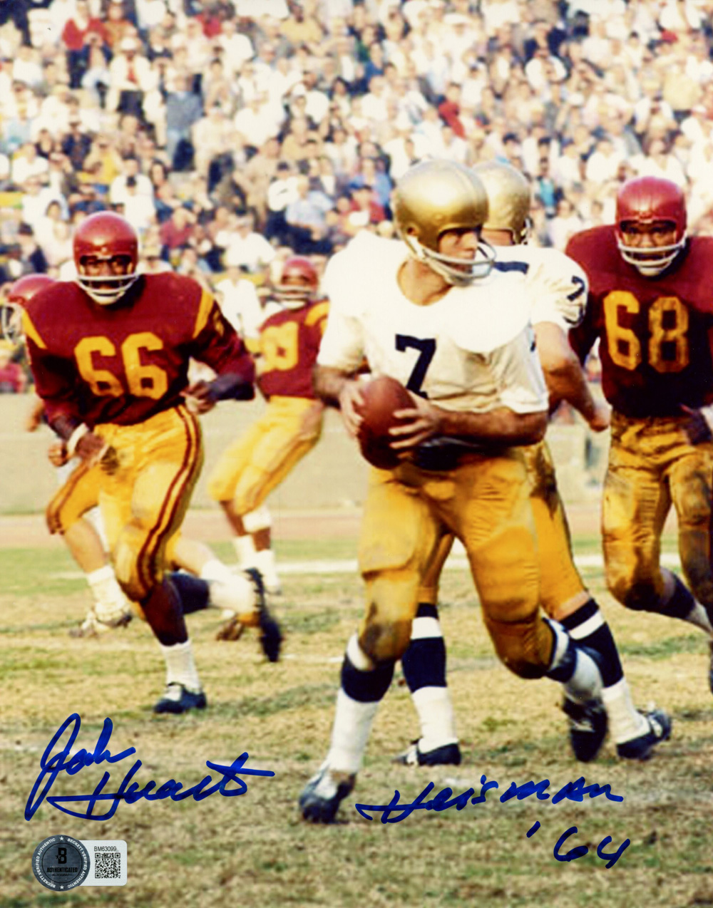 John Huarte Signed Notre Dame Fighting Irish 8×10 Photo Heisman BAS ...