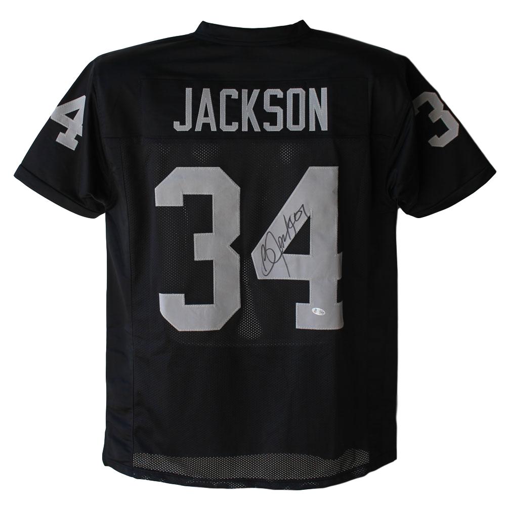 Bo Jackson Autographed/Signed Pro Style Black XL Jersey BAS 12417 ...