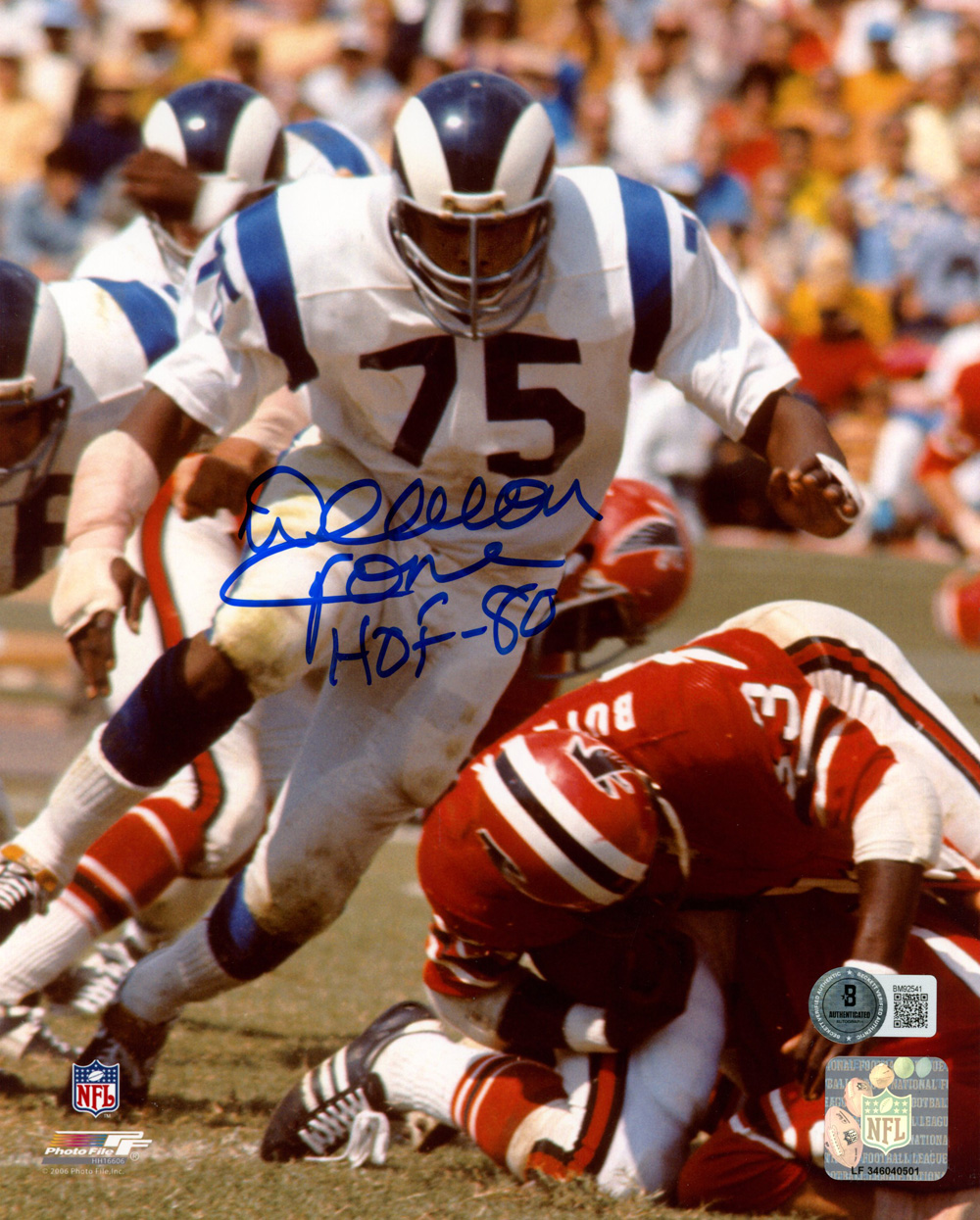 Deacon Jones Signed Los Angeles Rams 8×10 Photo HOF Beckett 47756 ...