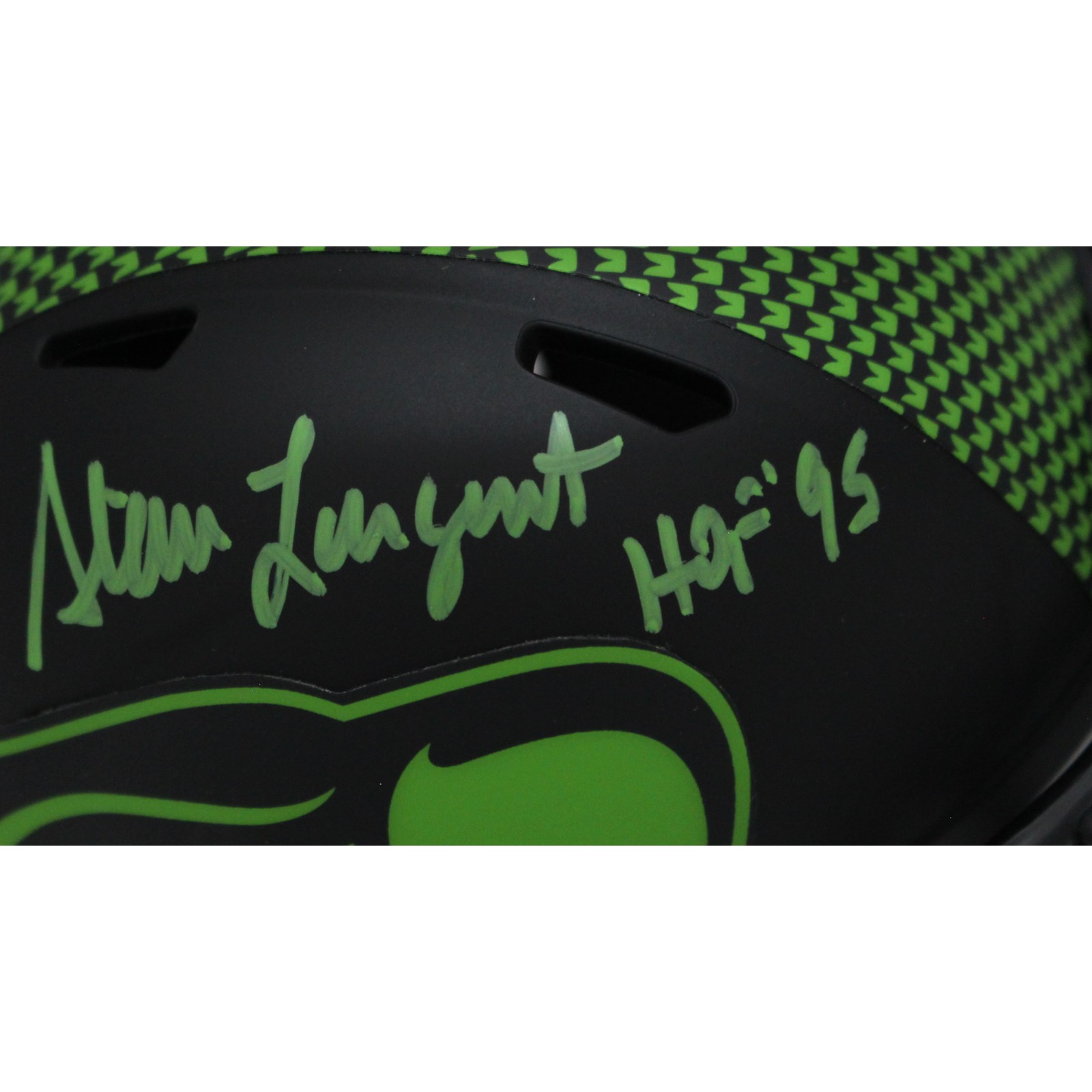 Steve Largent Autographed Seattle Seahawks Eclipse Mini Helmet HOF JSA ...