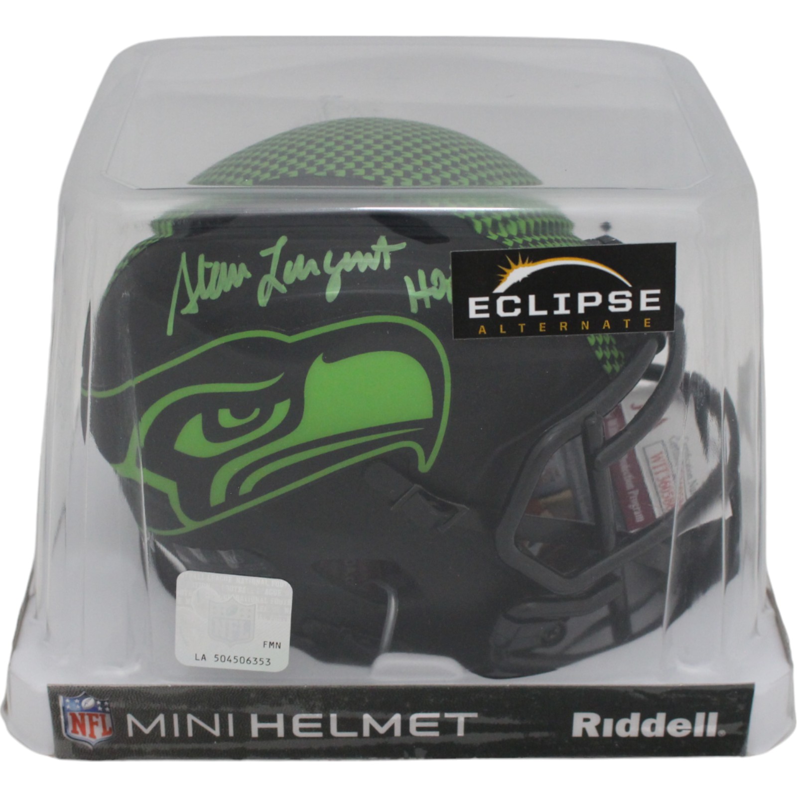 Steve Largent Autographed Seattle Seahawks Eclipse Mini Helmet HOF JSA ...