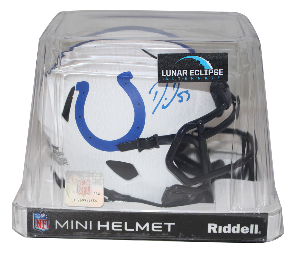 Darius Leonard Autographed Indianapolis Colts Lunar Mini Helmet Beckett ...
