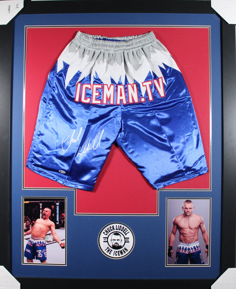 Chuck Liddell Autographed/Signed UFC Framed Blue Trunks BAS 25336 ...