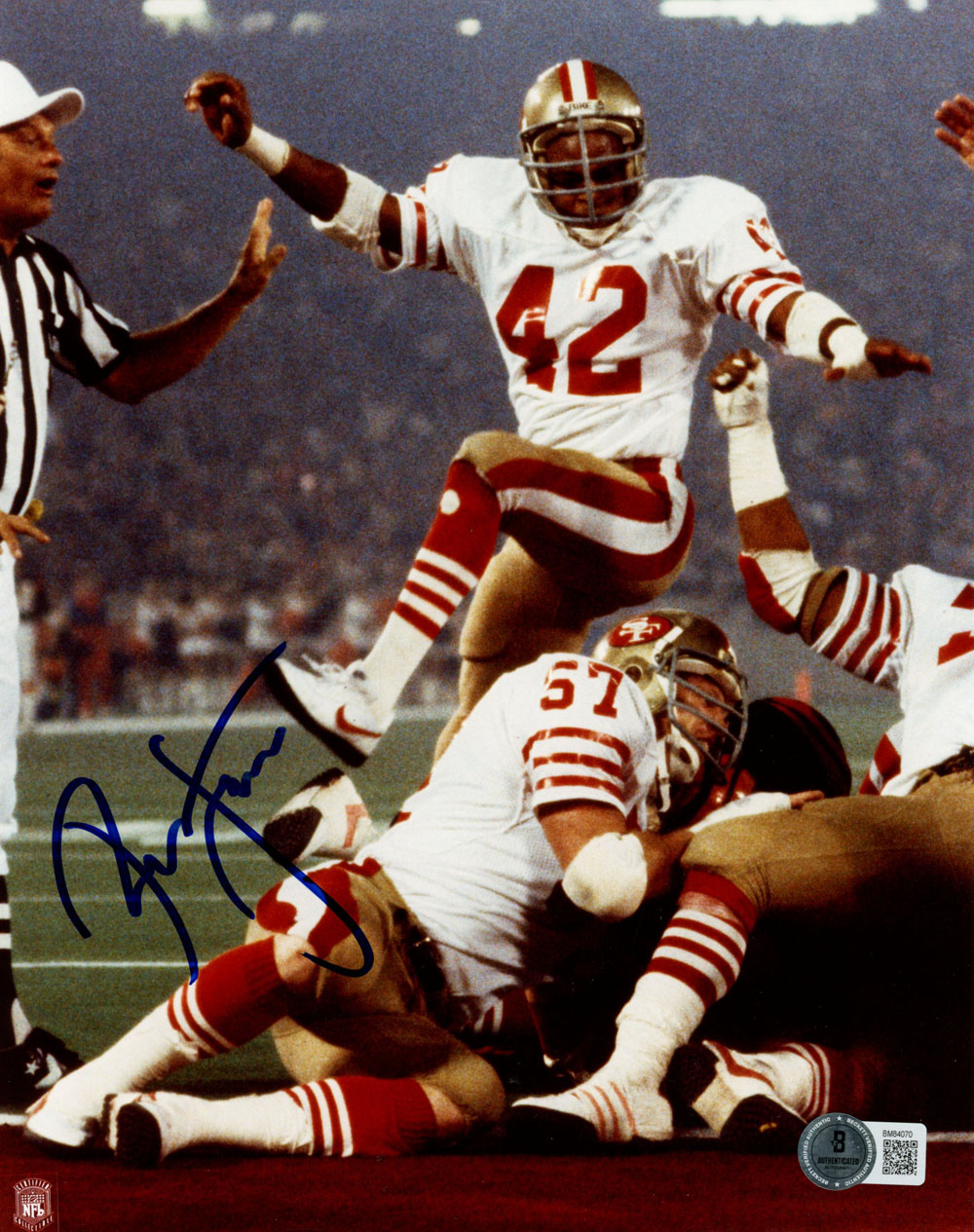 Ronnie Lott Autographed San Francisco 49ers 8×10 Photo Beckett 45682 – Denver Autographs