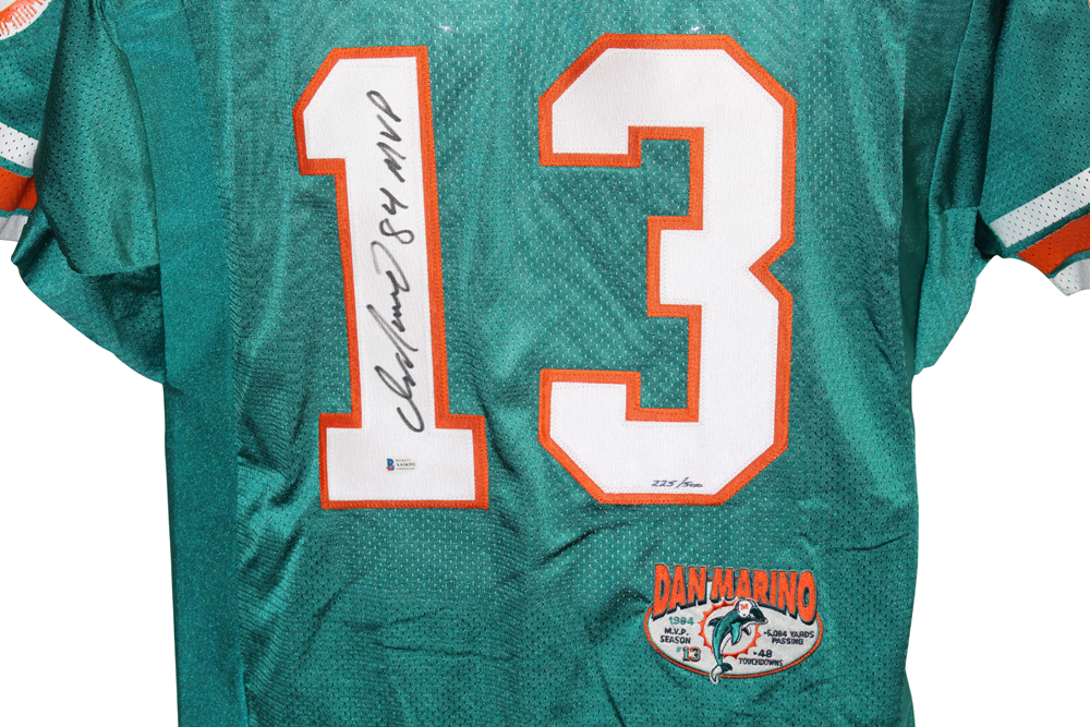 Dan Marino Autographed Miami Dolphins Wilson 50 Teal Jersey Beckett BAS ...