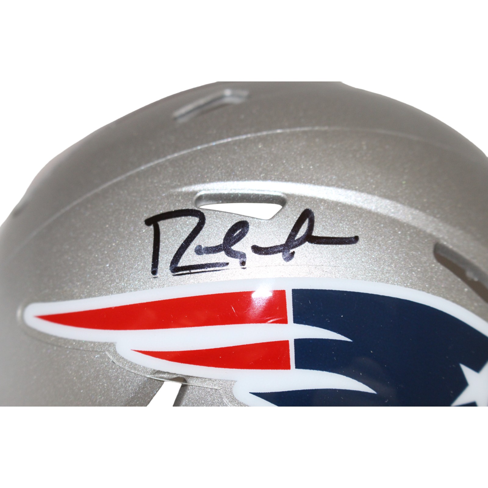 Randy Moss Autographed New England Patriots Mini Helmet Beckett ...