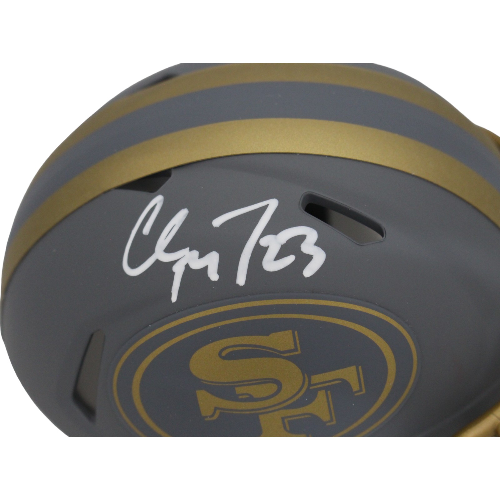 Christian McCaffrey Signed San Francisco 49ers Mini Helmet Slate FAN ...