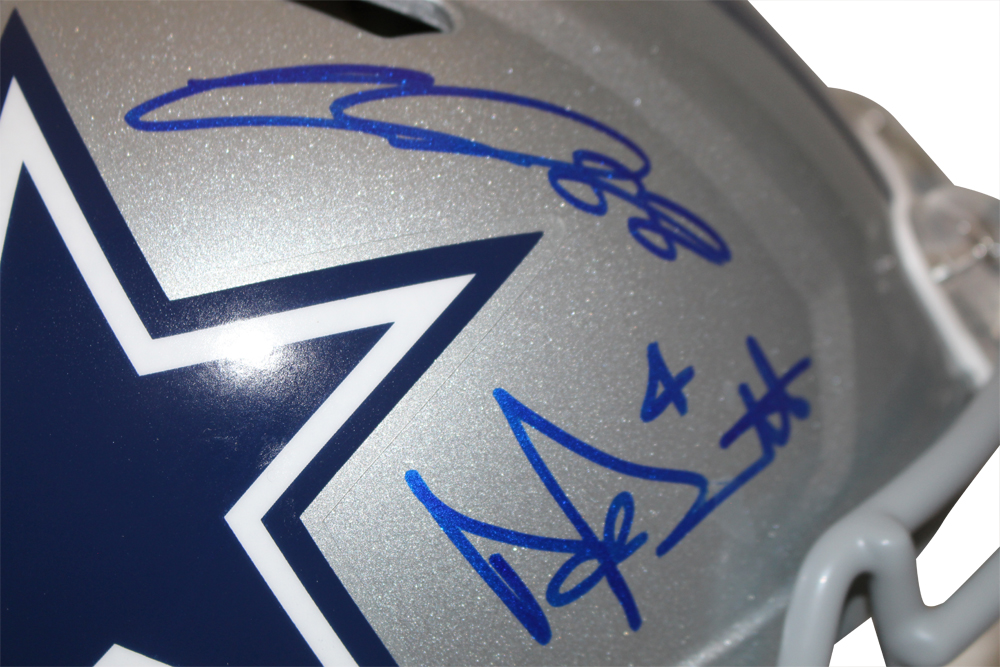 Dak Prescott, Elliott & Lamb Signed Cowboys Authentic Speed Helmet BAS ...