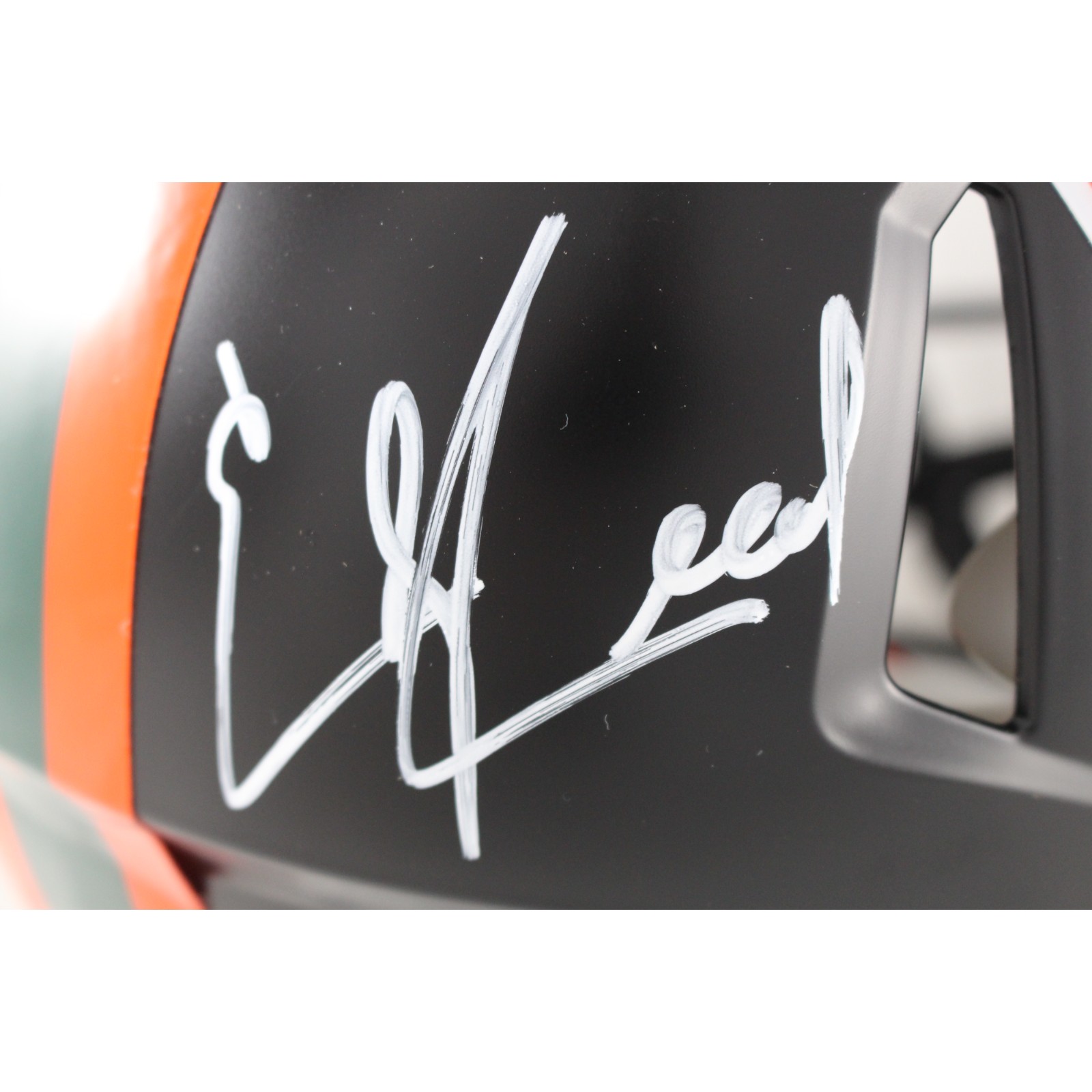 Ed Reed Autographed Miami Hurricanes Alt Nights Pro Helmet Beckett ...