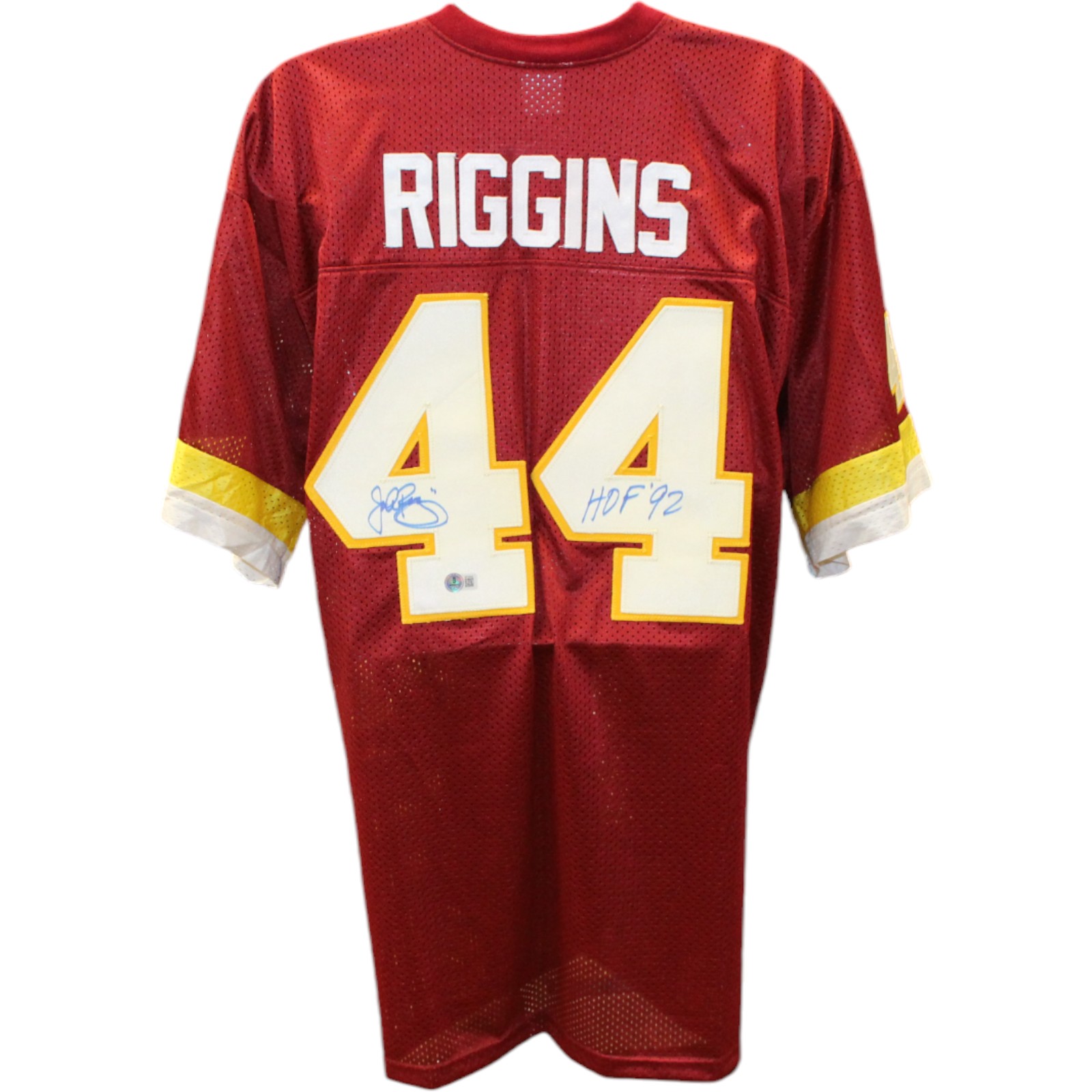 John Riggins Autographed/Signed Pro Style Red XL Jersey HOF 92 Beckett ...