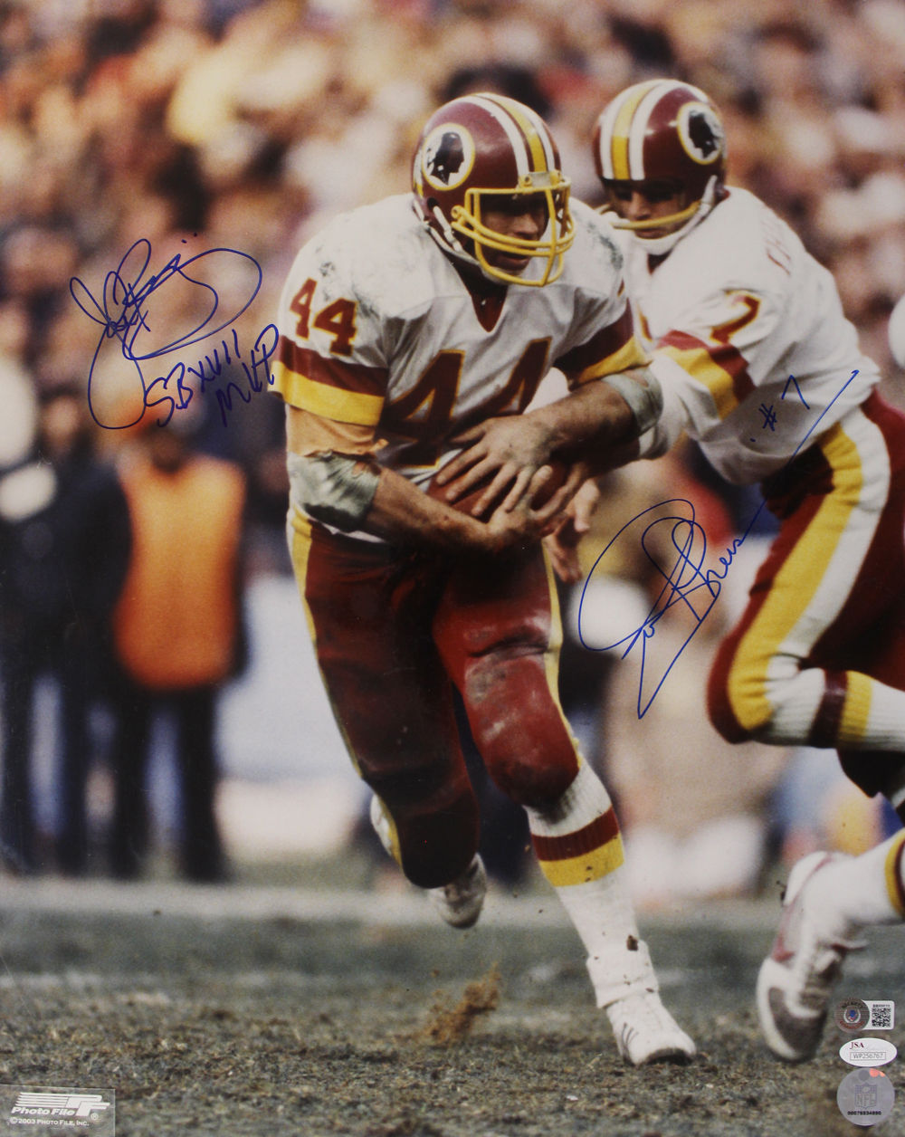John Riggins & Joe Theismann Signed Dry Mounted 16×20 Photo Beckett ...