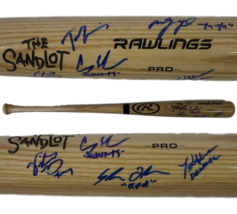 The Sandlot Autographed Blonde Rawlings Baseball Bat 6 Sigs Squints BAS ...