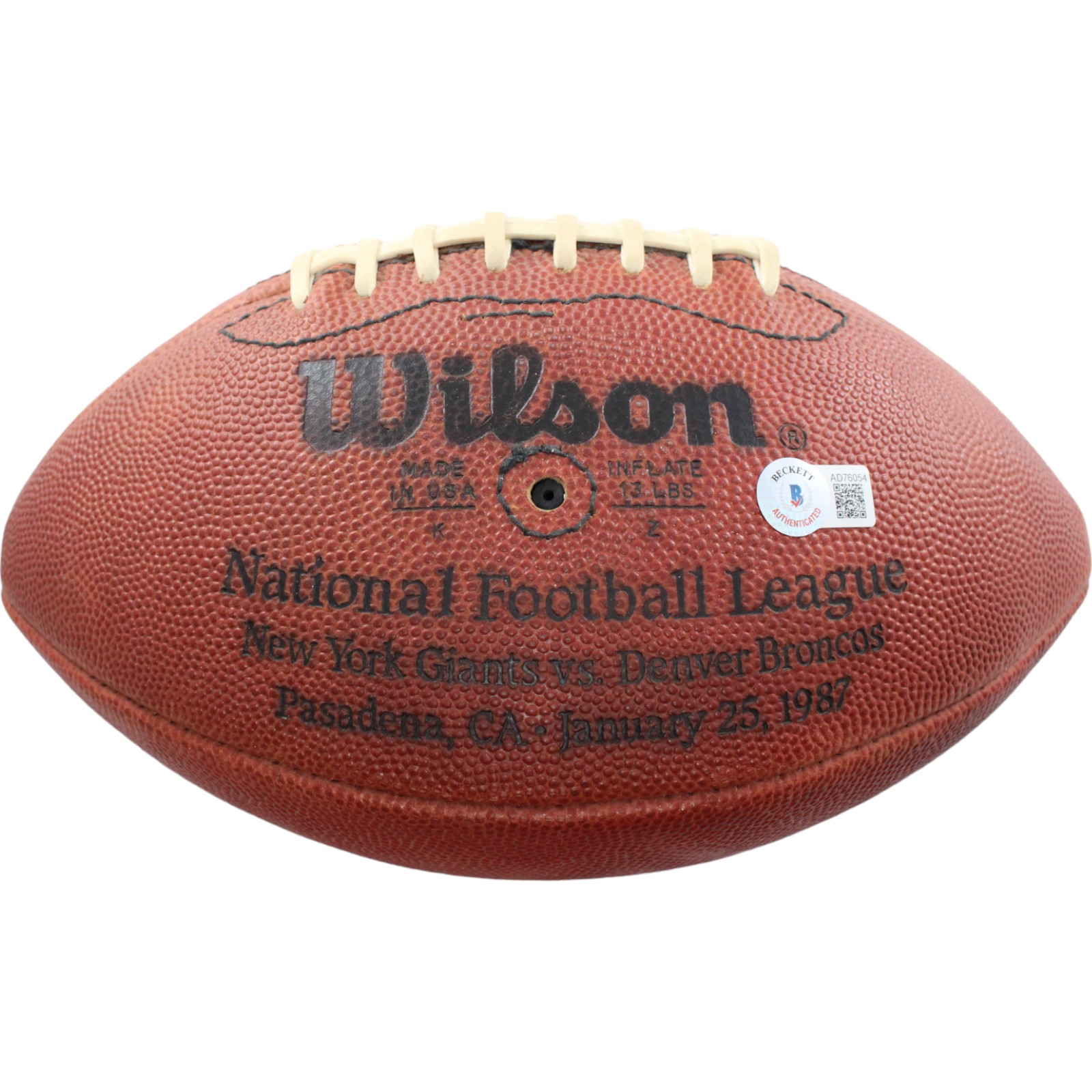 Phil Simms Autographed Super Bowl XXI Official Football Beckett 44311 ...