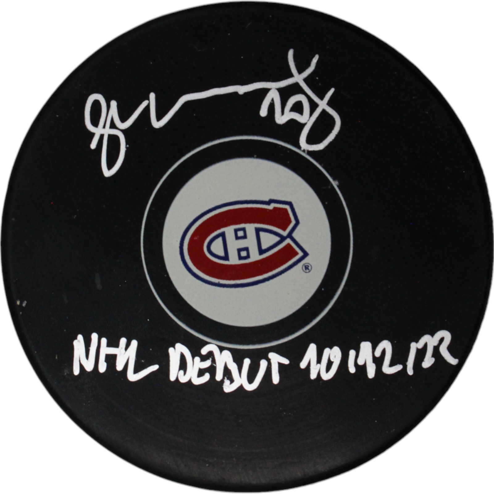 Juraj Slafkovsky Autographed/Signed Montreal Canadiens Puck NHL Debut ...