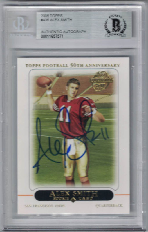 Alex Smith Autographed/Signed San Francisco 49ers 2005 Topps Card BAS ...