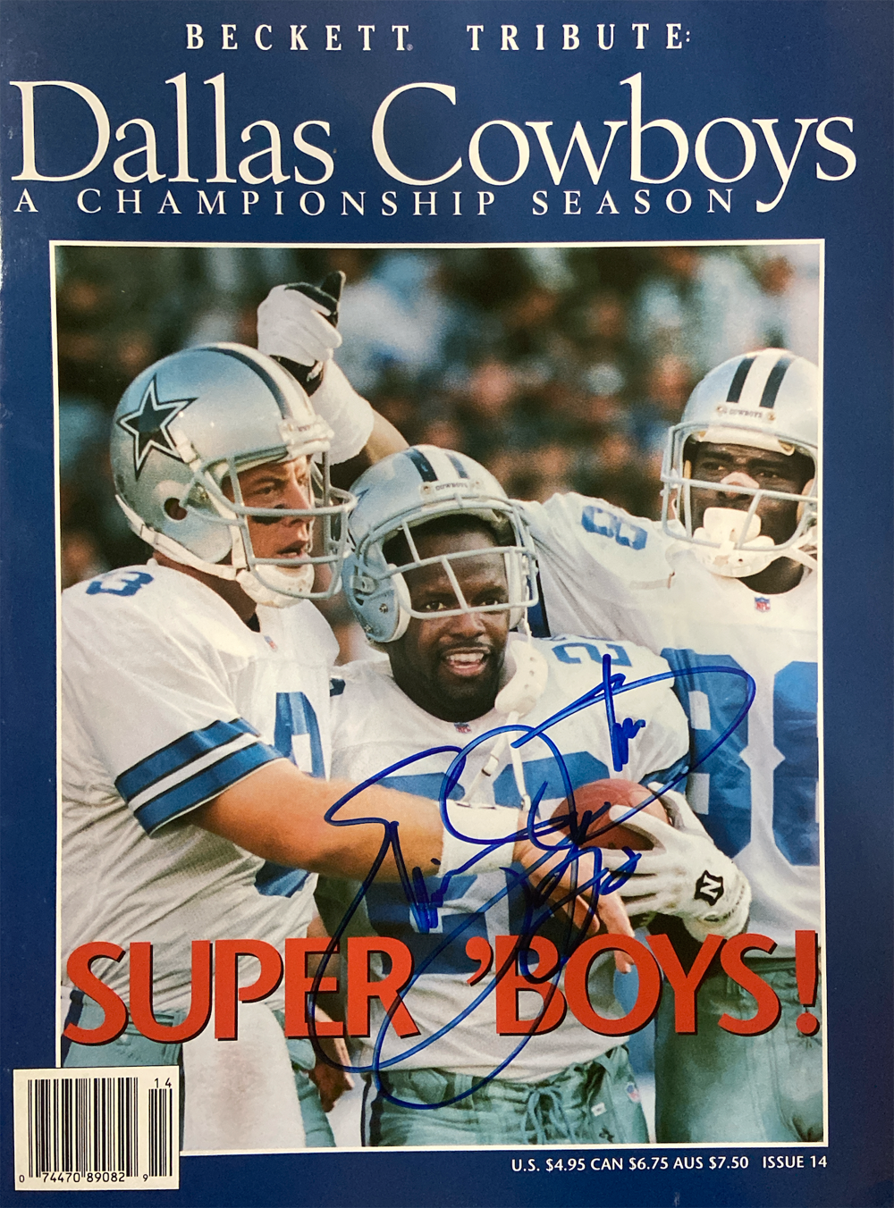 Emmitt Smith Autographed Dallas Cowboys Beckett Tribute Magazine BAS ...
