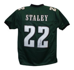 Duce Staley Autographed/Signed Pro Style Green XL Jersey JSA 26811 ...