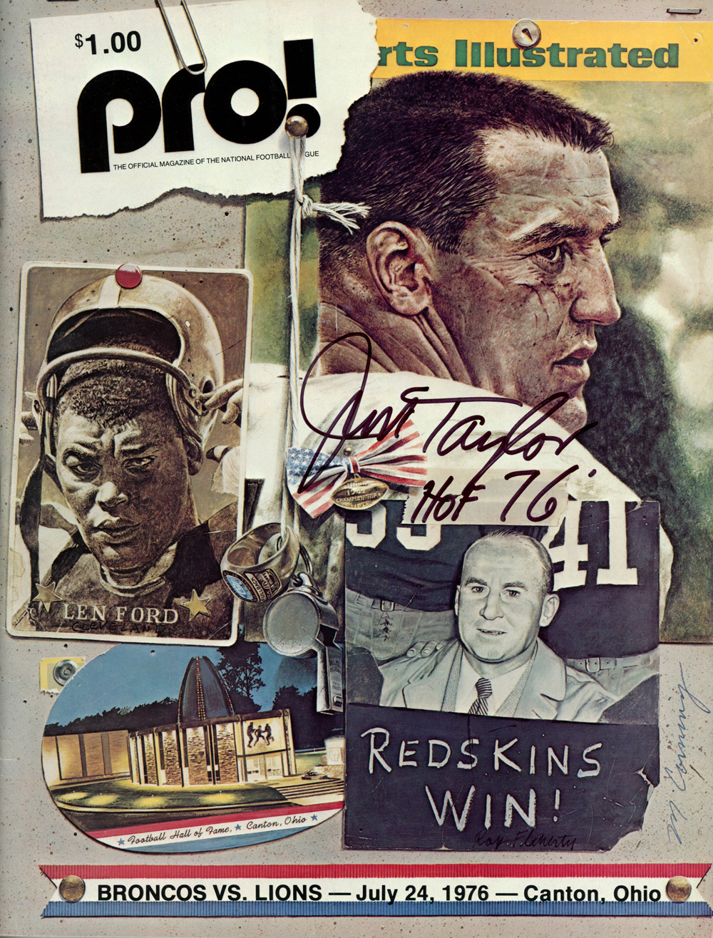 Jim Taylor Autographed/Signed 1976 Pro Magazine HOF Beckett – Denver ...