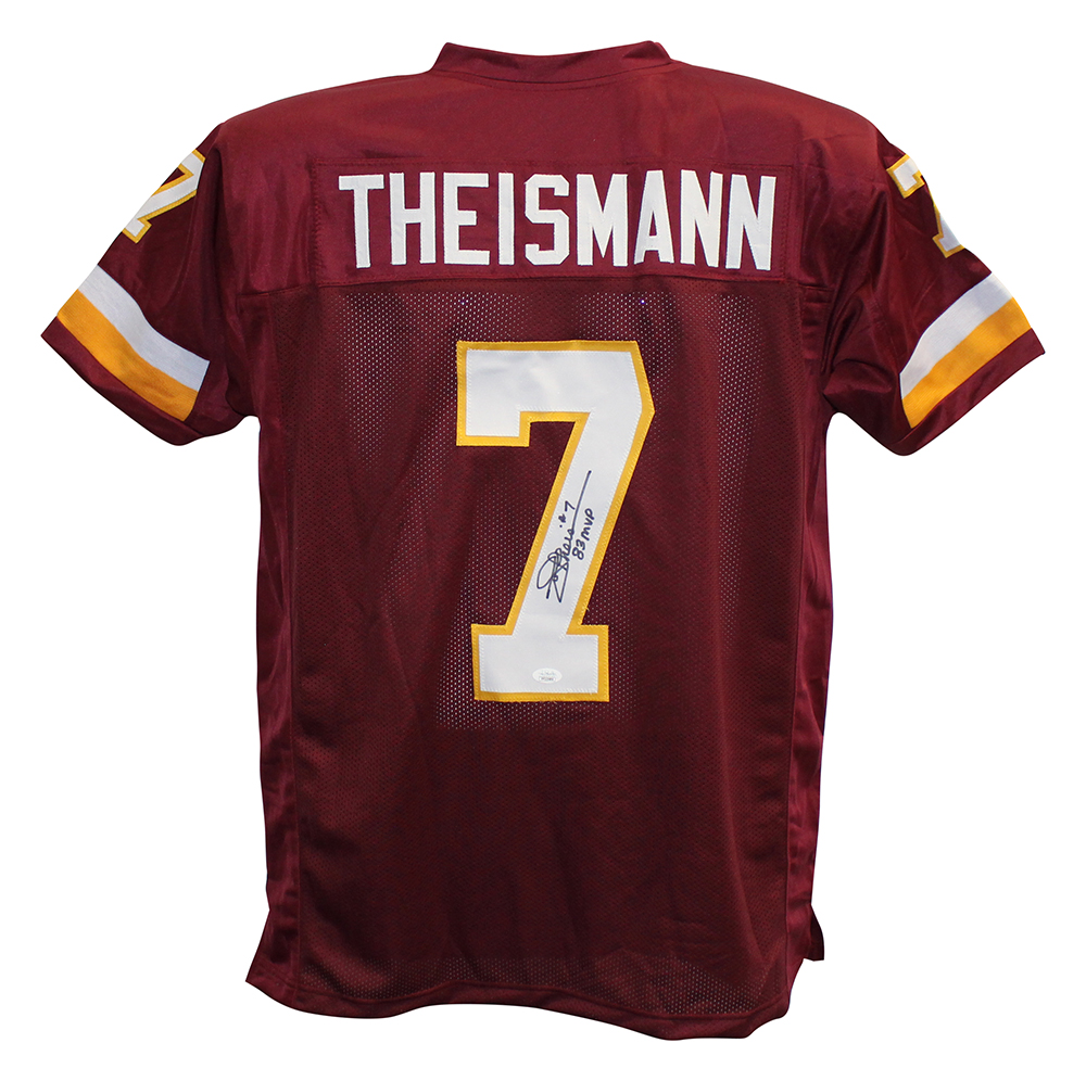 Joe Theismann Autographed/Signed Pro Style Red XL Jersey NFL MVP JSA ...