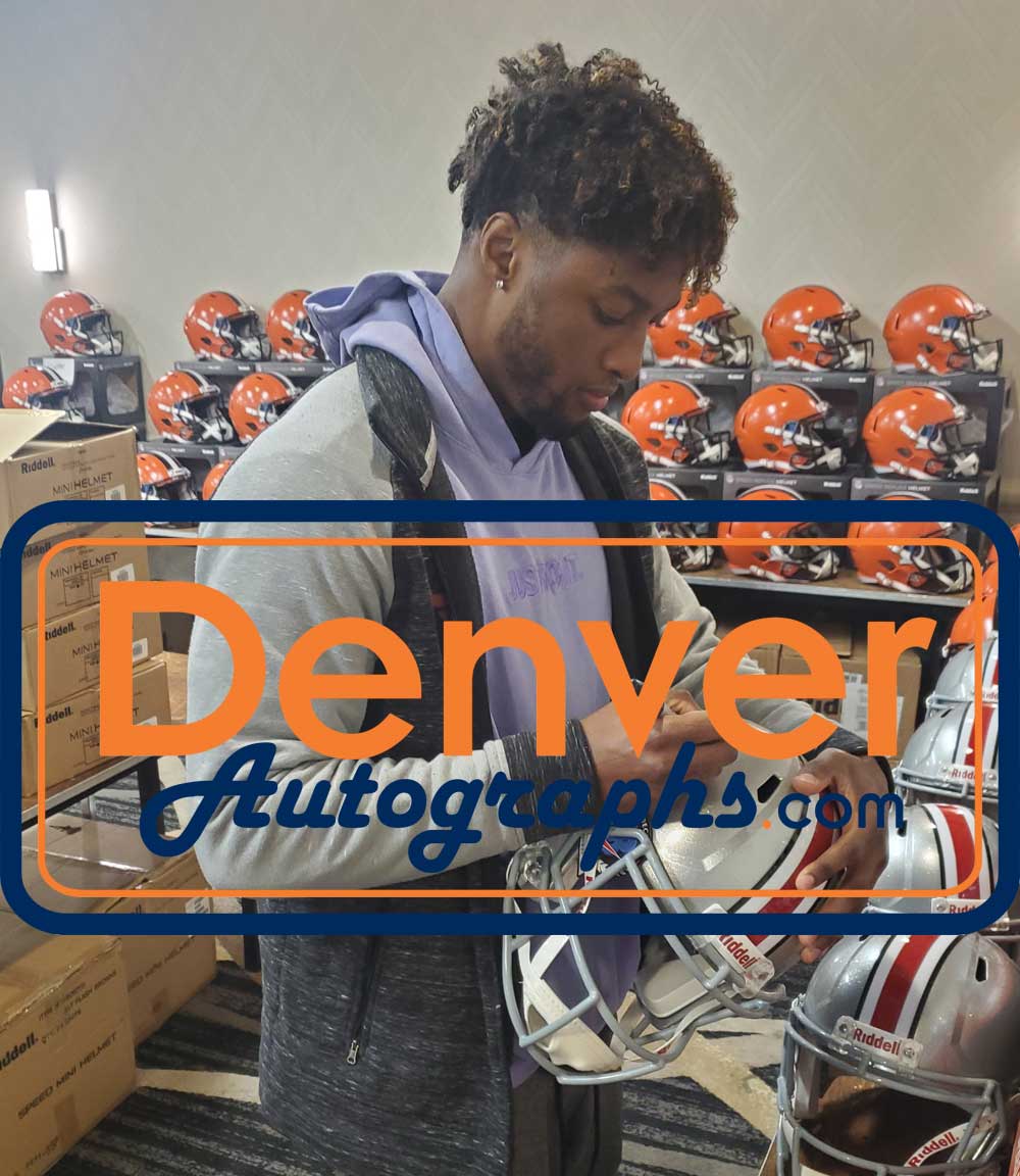 Denzel Ward Autographed Ohio State Buckeyes F/S Speed Helmet BAS ...