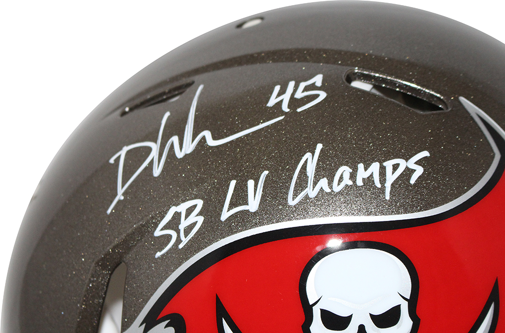 Devin White Signed Buccaneers Authentic Speed Helmet SB Champs BAS ...